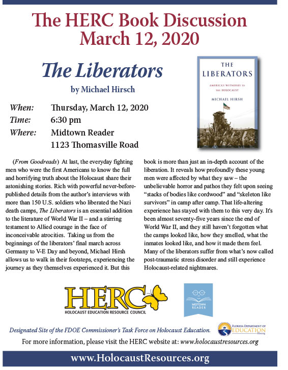 The HERC Book Discussion March 12, 2020 (The Liberators) - Holocaust ...