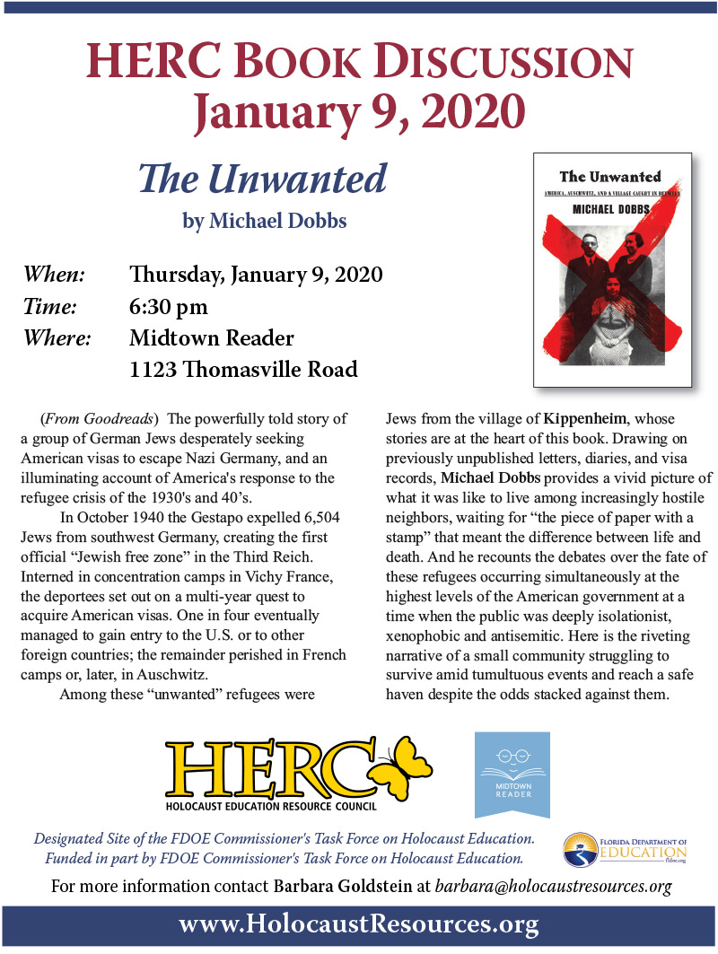 The Unwanted - HERC Book Discussion - Holocaust Education Resource Council